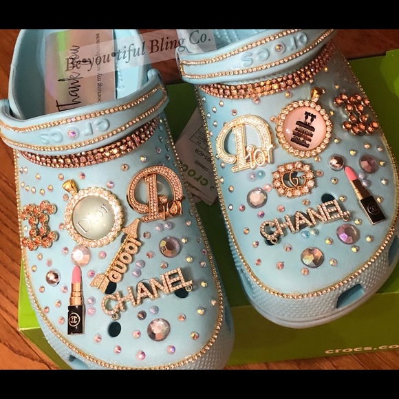 Shoes | Feeling Blue Brand New Bling Crocs | Poshmark
